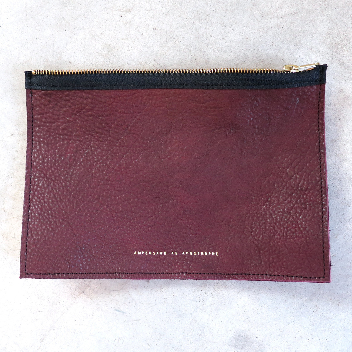 Ampersand as Apostrophe Sideways Tote in Oxblood Buffalo | Garmentory