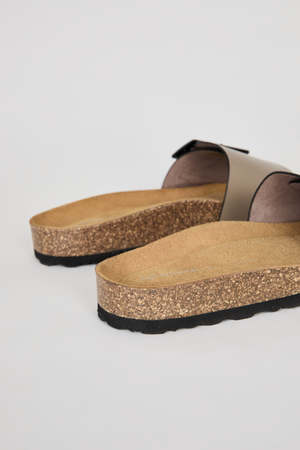 "INTENTIONALLY __________." Clarice Sandal - Fog | Garmentory