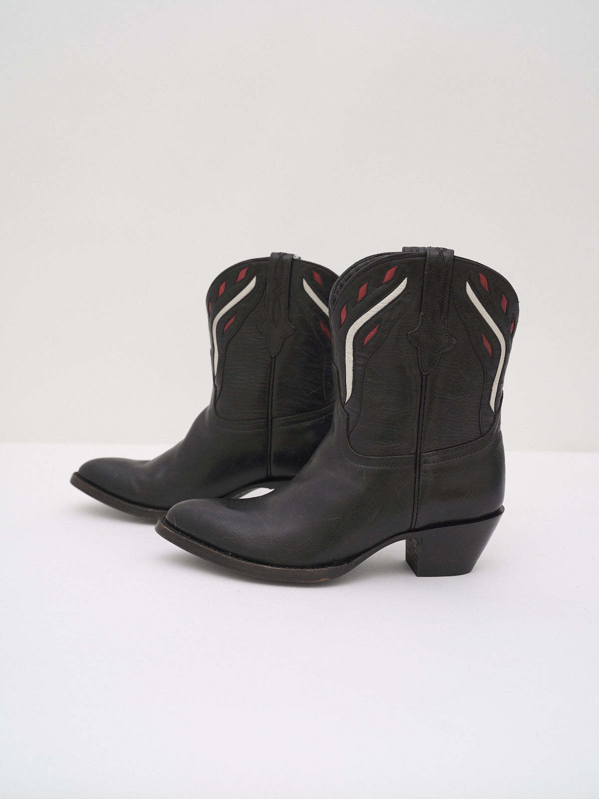 Allens Leather Cowboy Boots - Black | Garmentory