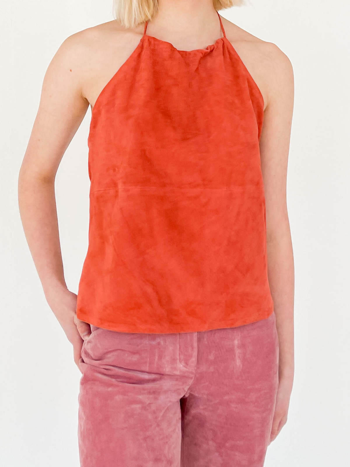 Suede Halter Top - Rust | Garmentory