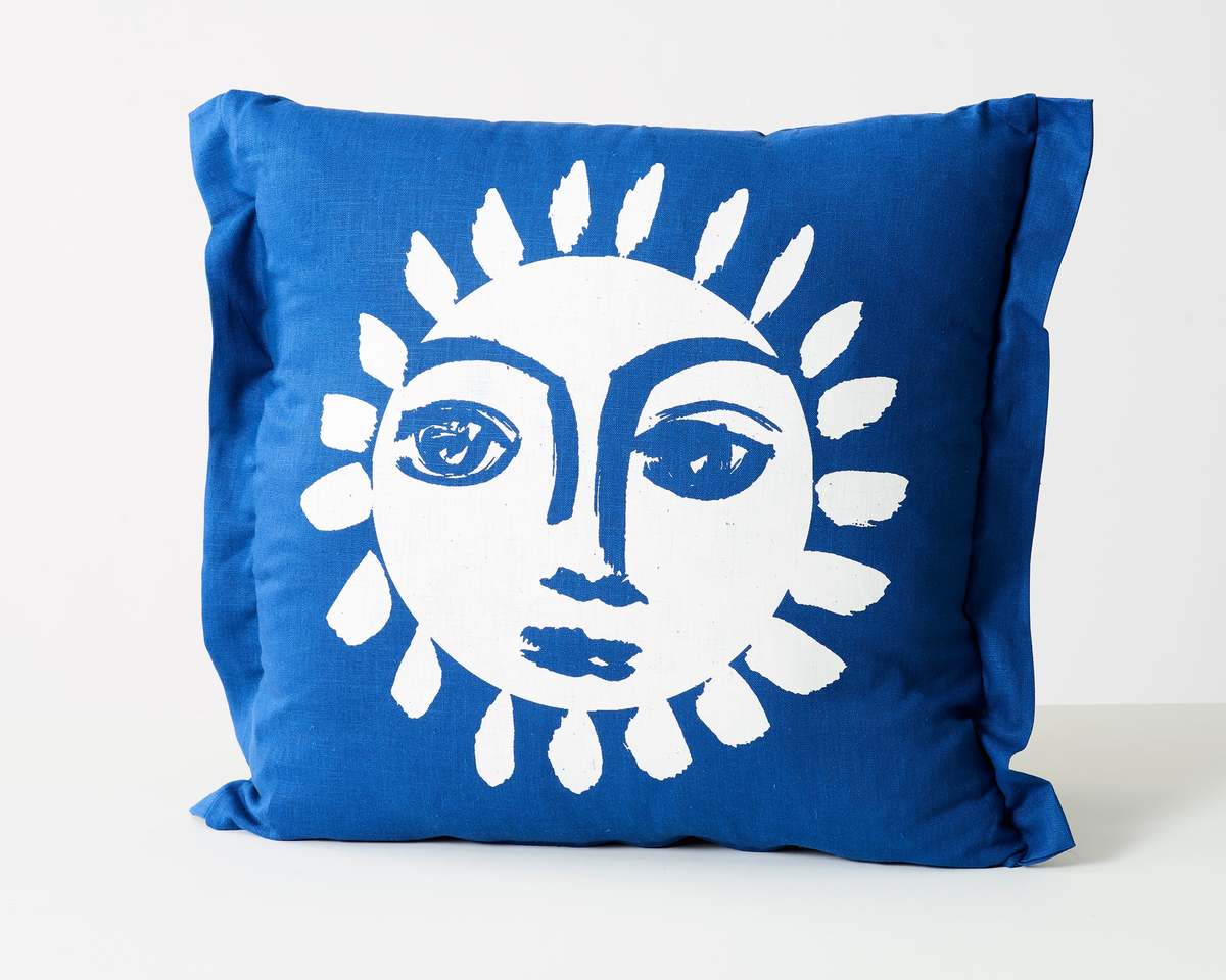 Stoff Studios Single Sunne Cushion - Blue/Sherbet/Aqua | Garmentory