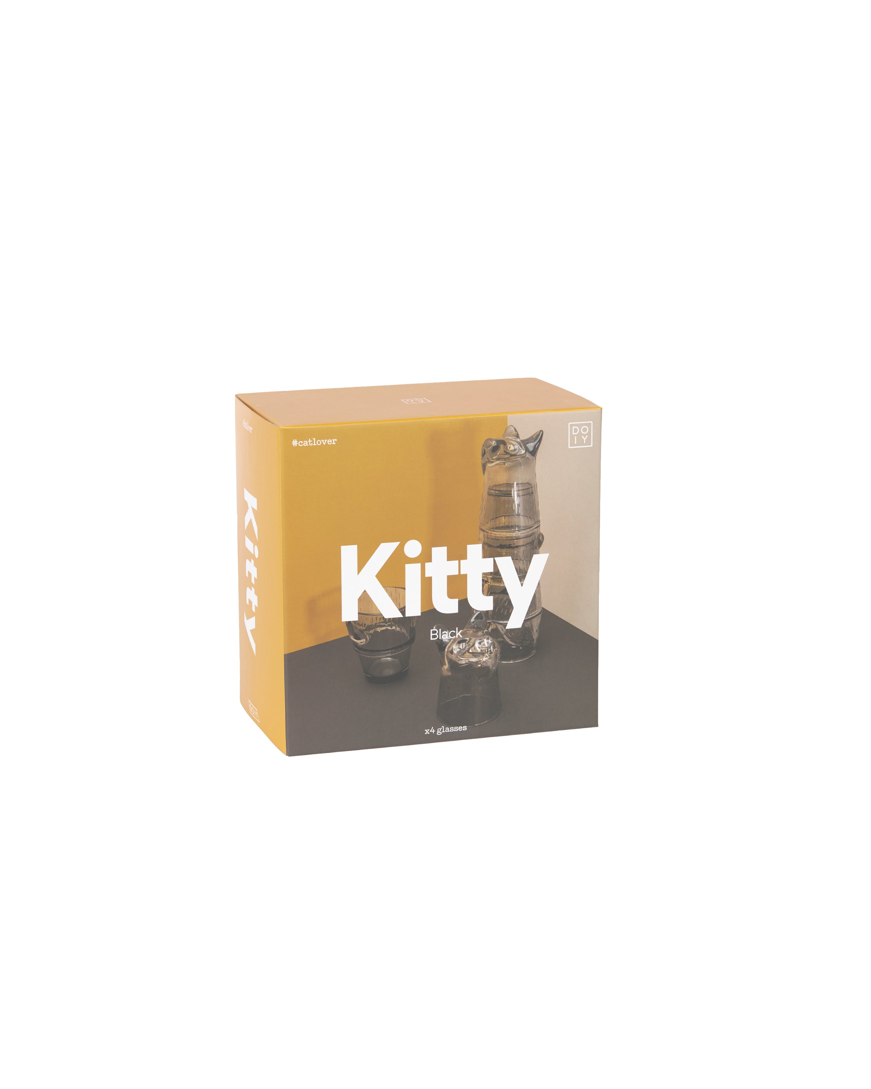 doiy Kitty Stackable Glasses - Black | Garmentory