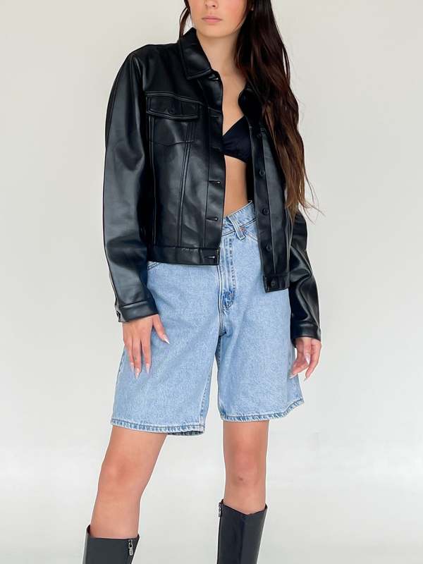 Faux Leather Jacket - Black | Garmentory