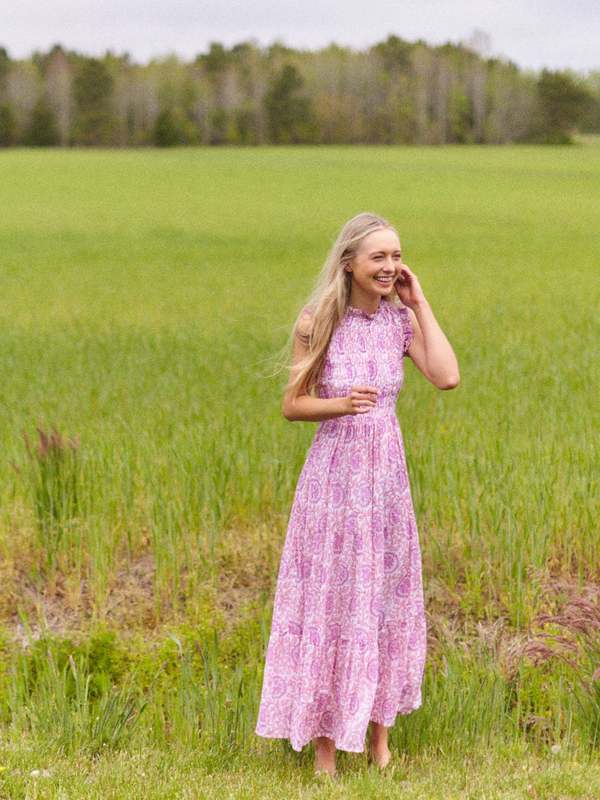 Oliphant Sleeveless Smocked Maxi - Malta Pink | Garmentory