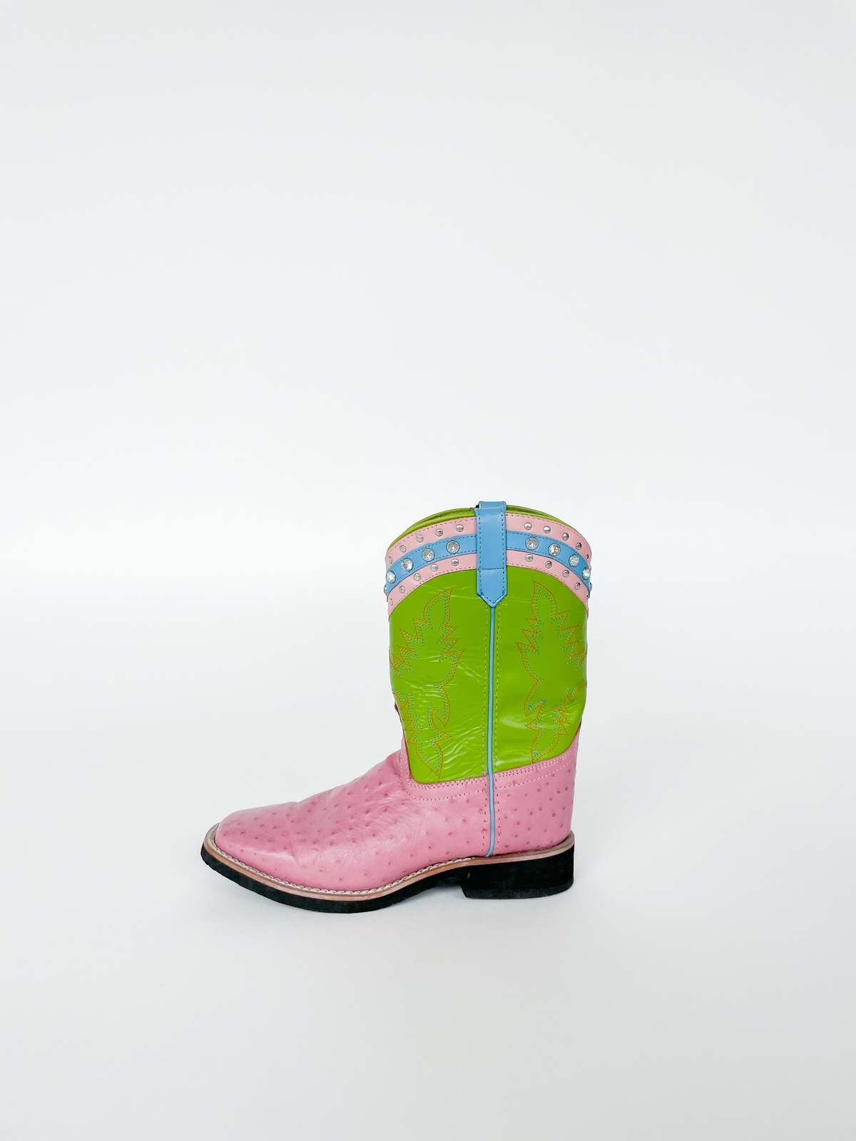 Two Tone Cowboy Boots - Pink/Lime | Garmentory