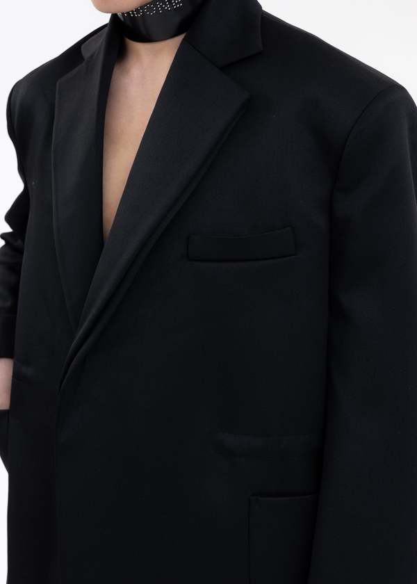 we11done WAIST STRING WITH BACK LOGO PRINT JACKET - BLACK | Garmentory