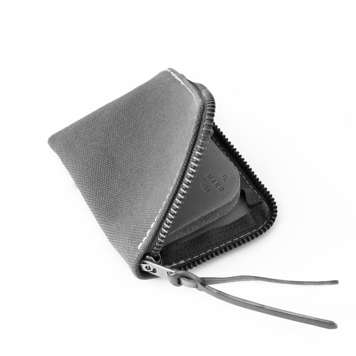 MAKR Canvas Zip Slim Wallet - Navy | Garmentory