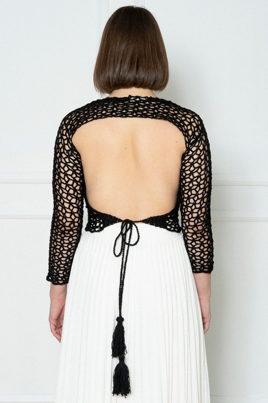 SUCCO Hand Crochet Top In Black | Garmentory