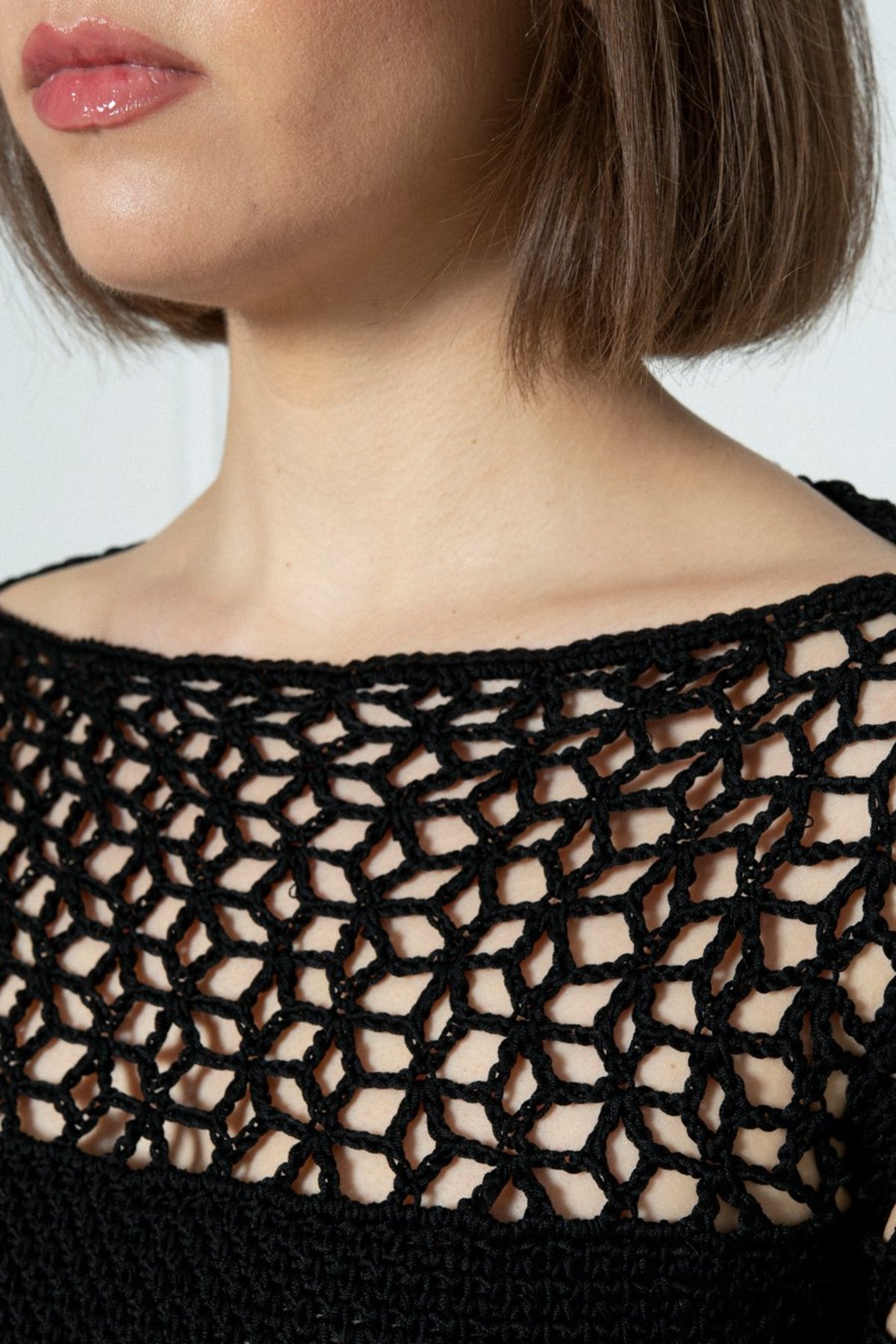 SUCCO Hand Crochet Top In Black | Garmentory