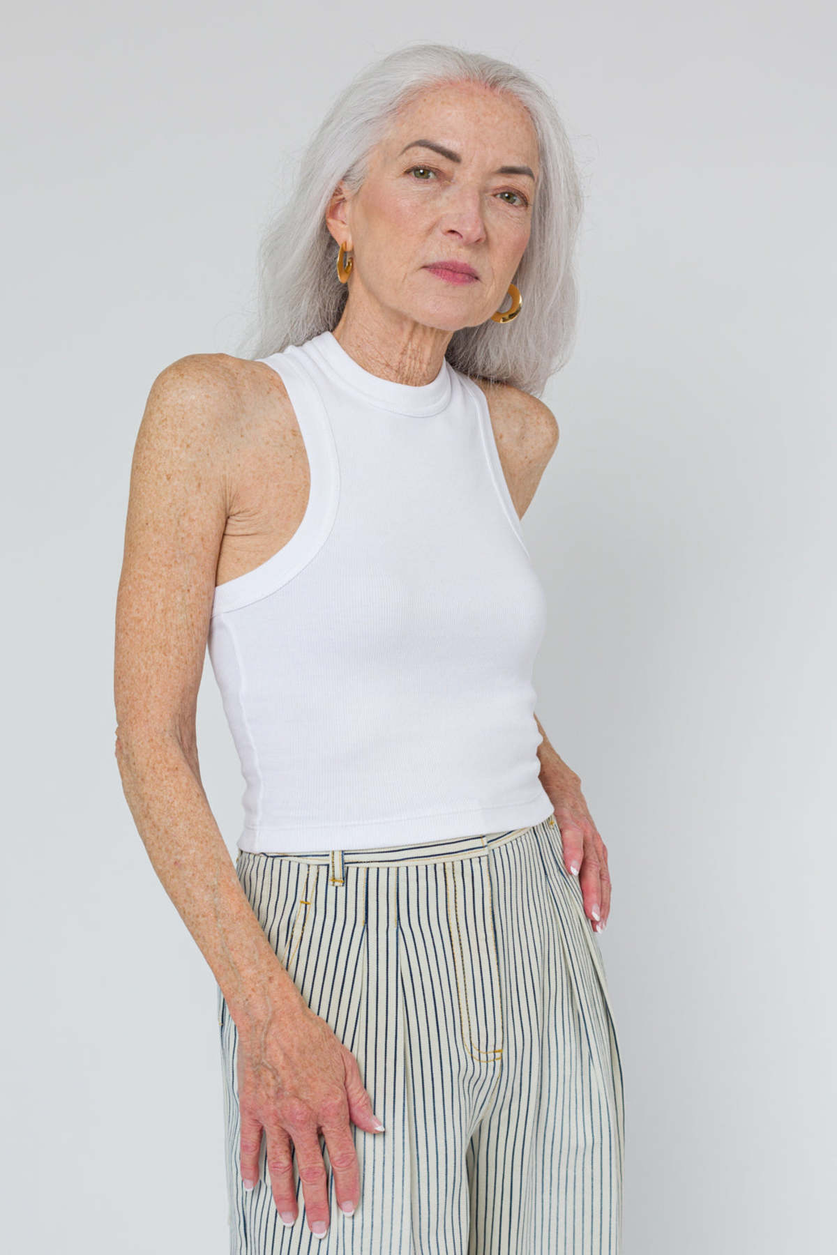 Tibi Ribbed T Crop Tank - White | Garmentory