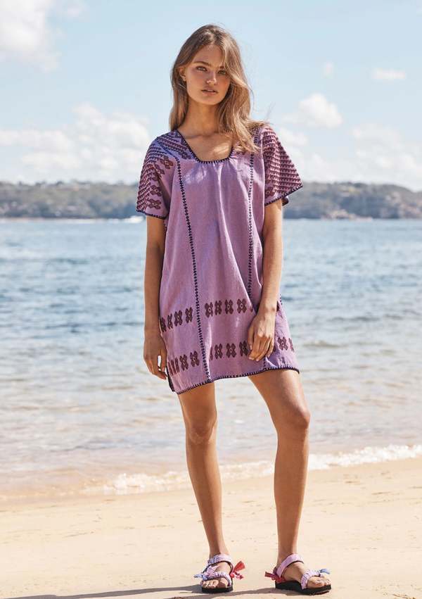 Pippa Holt Kaftan No. 142 - Purple/Burgundy | Garmentory
