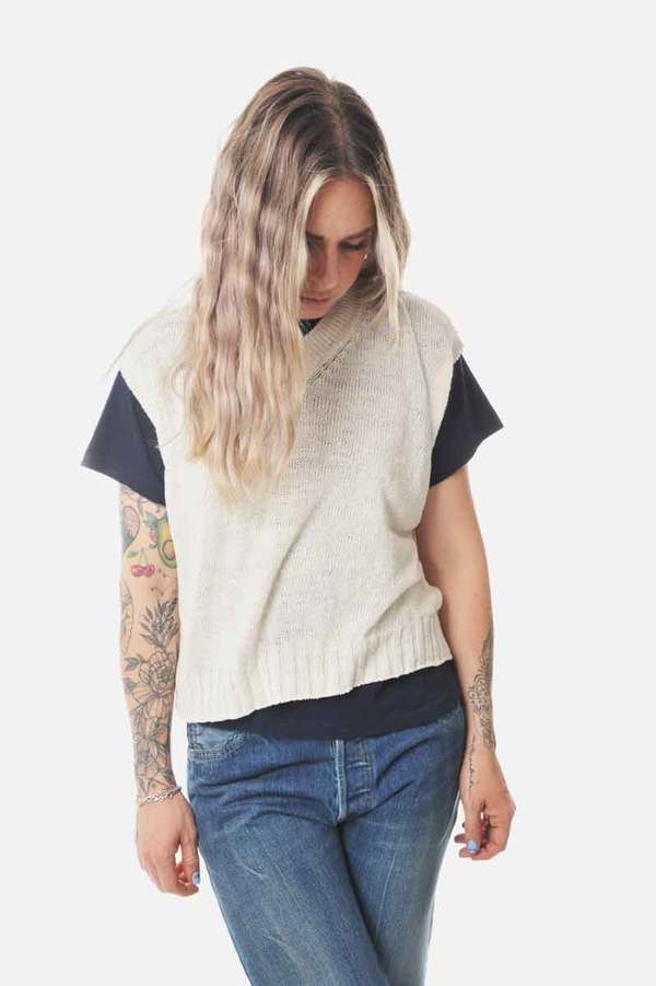Mjwatson Linen Knit Vest - White | Garmentory