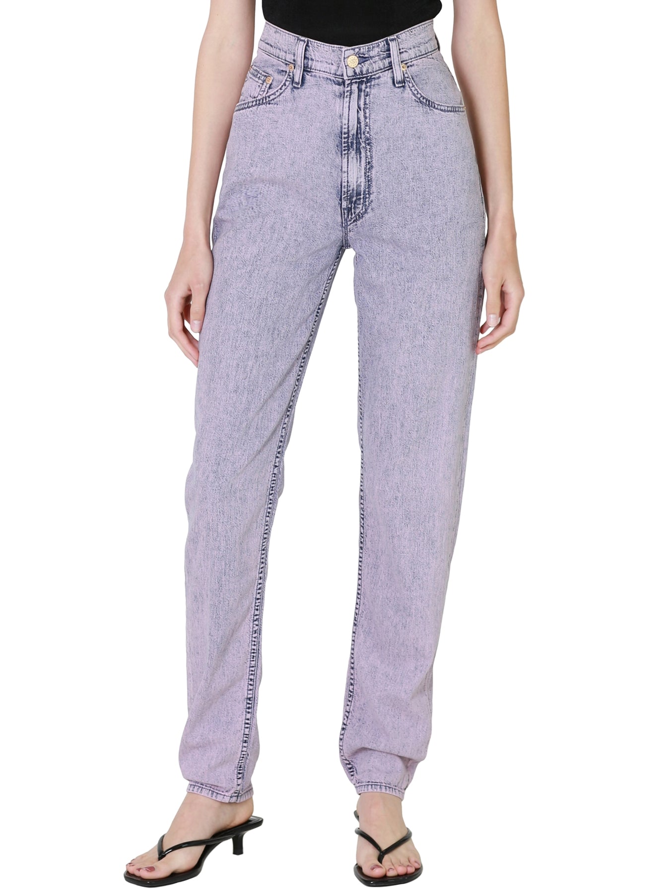 Mother Denim Snacks! High Waisted Twizzy Skimp - Silver Pink | Garmentory