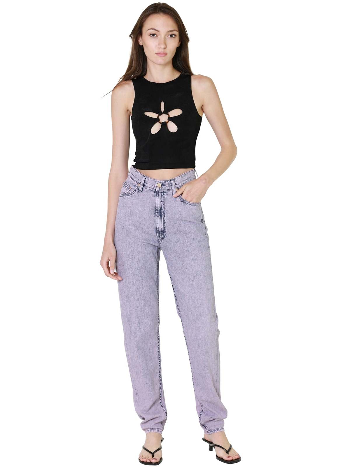 Mother Denim Snacks! High Waisted Twizzy Skimp - Silver Pink | Garmentory