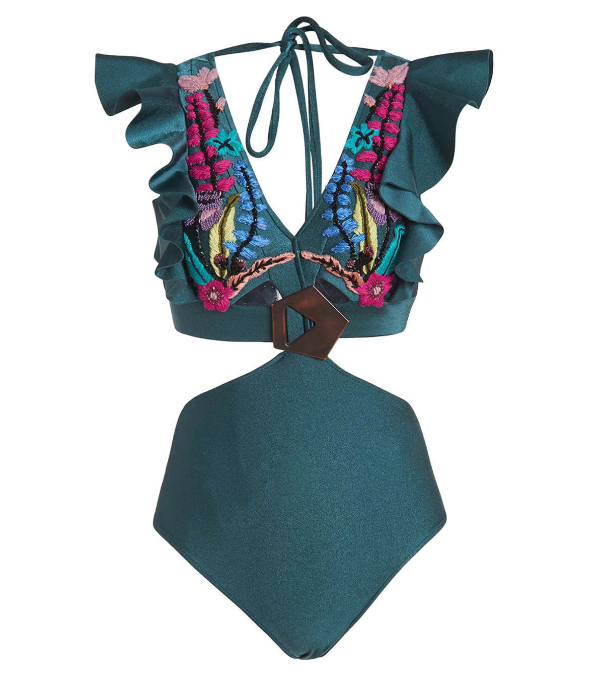 Patbo Hand Embroidered Swimsuit - Palace Green | Garmentory