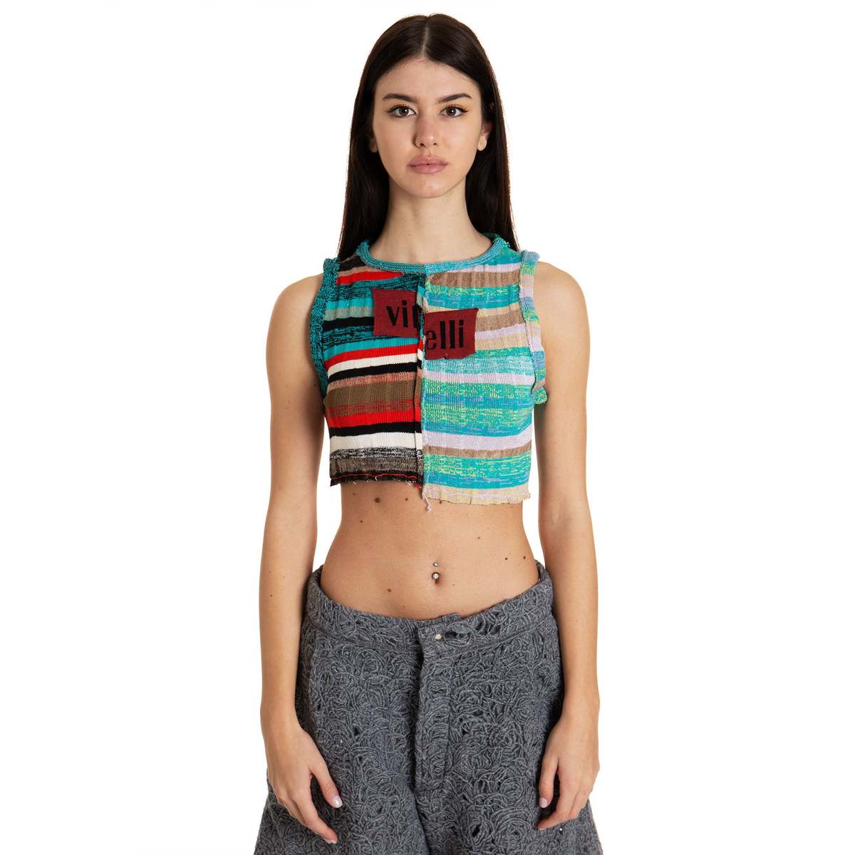 Vitelli Cosmic Patchwork Crop Top - Multicolor | Garmentory