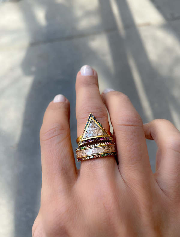 Shana Gulati Daniela Rainbow Diamond Ring - Gold | Garmentory