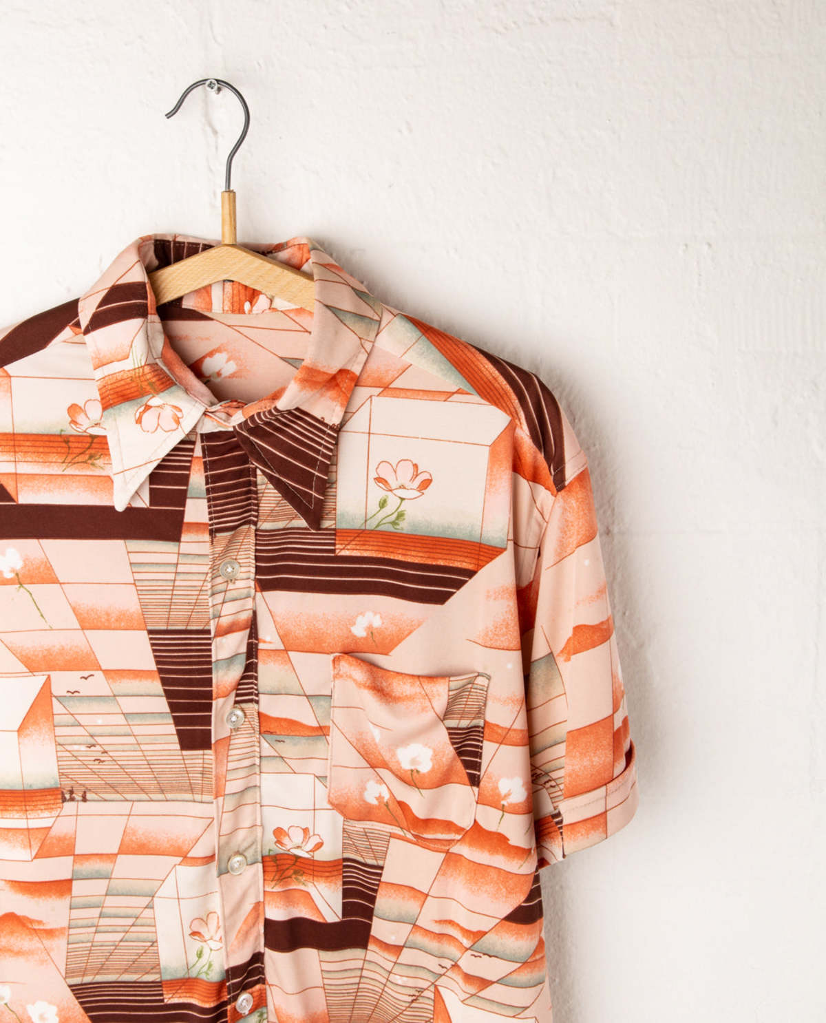 1970s Forced Perspective Print Shirt | Garmentory