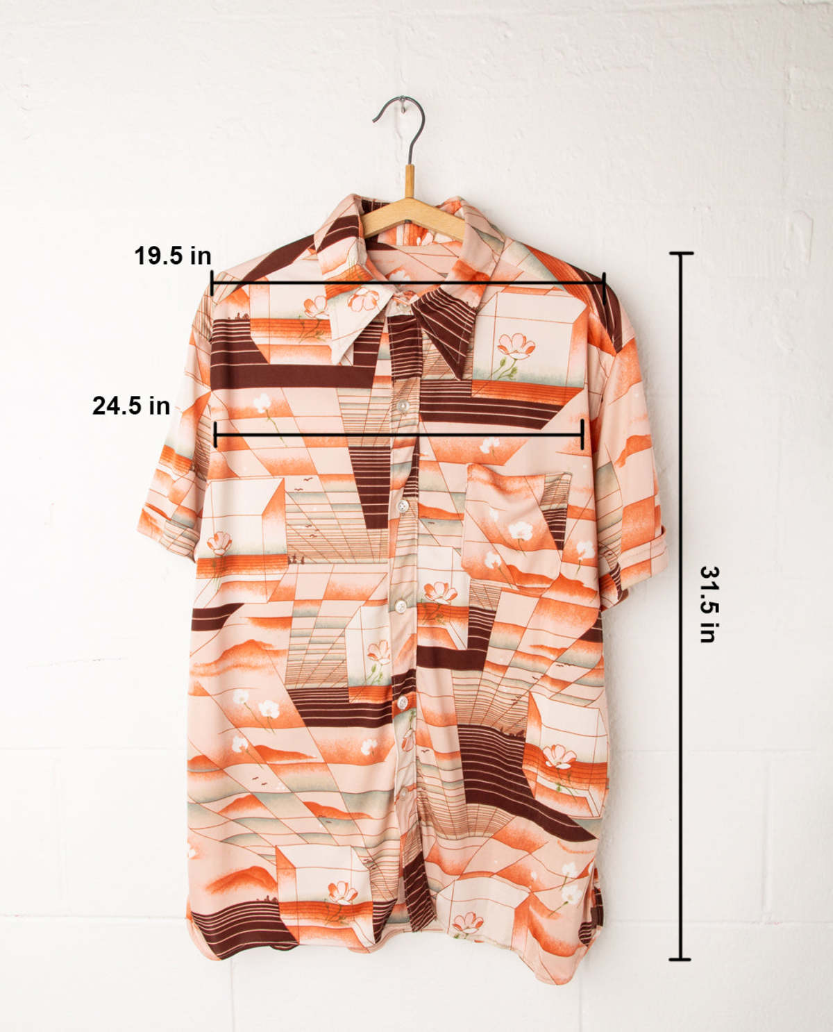1970s Forced Perspective Print Shirt | Garmentory
