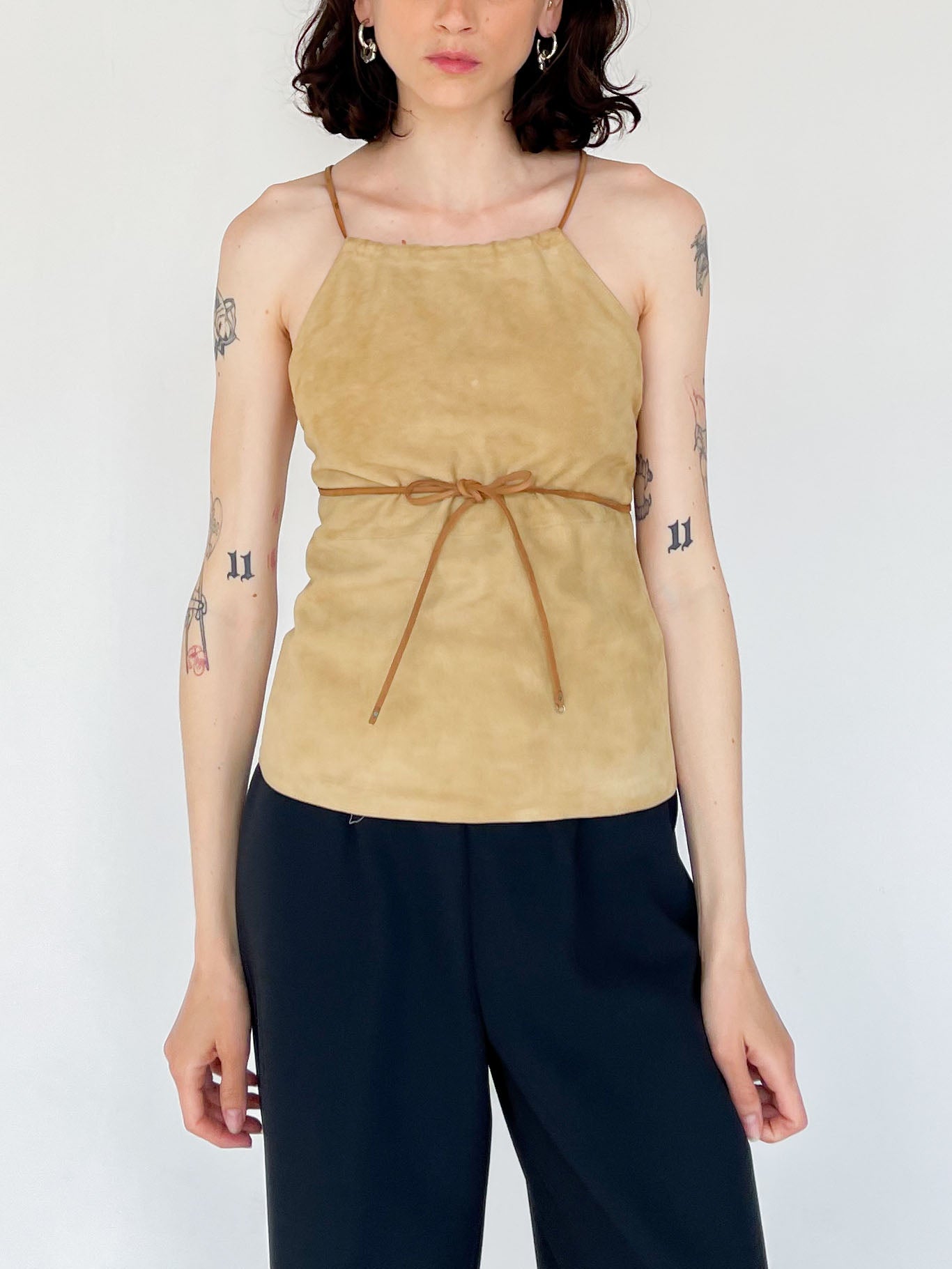 Suede Halter Top - Tan | Garmentory
