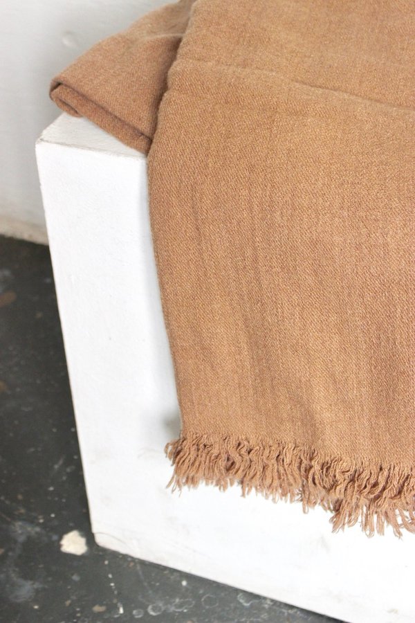 Auntie Oti Lightweight Wool Throw - Fawn | Garmentory