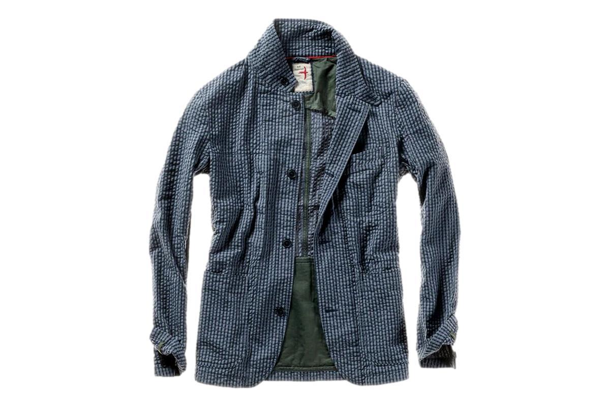 Relwen Sand Trap Blazer - Navy Seersucker Check | Garmentory