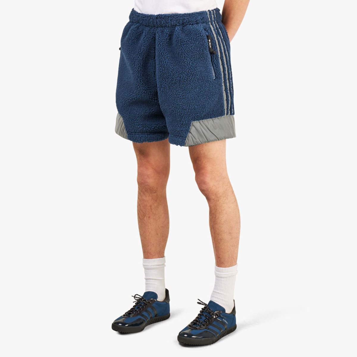 adidas Originals x Blondey Fleece Shorts - Mineral Blue/Reflective ...