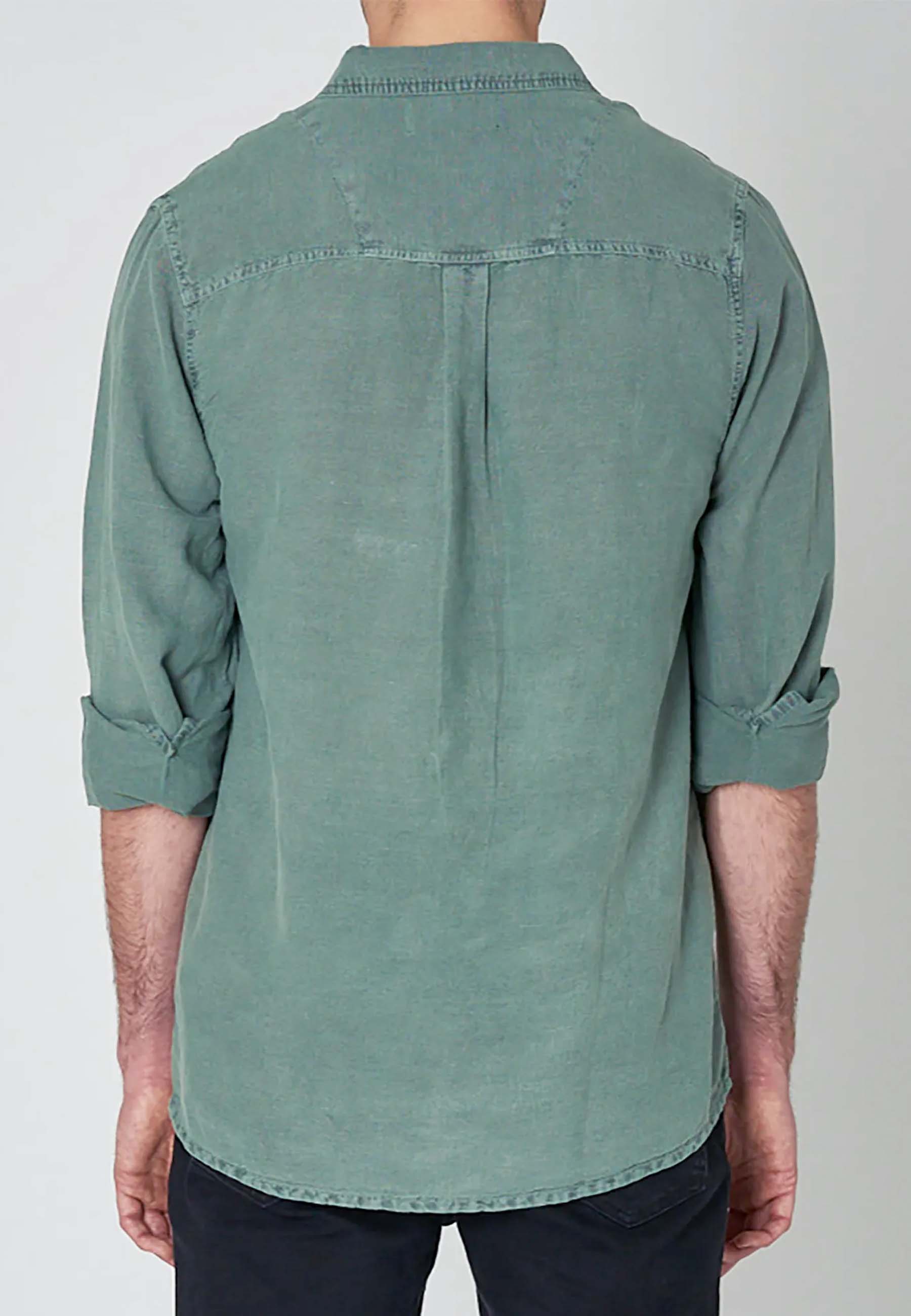 Rollas Men At Work Hemp Shirt - moss | Garmentory