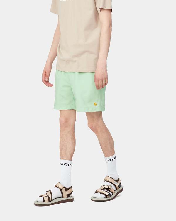 Chase Swim Trunk - Pale Spearmint/Gold | Garmentory