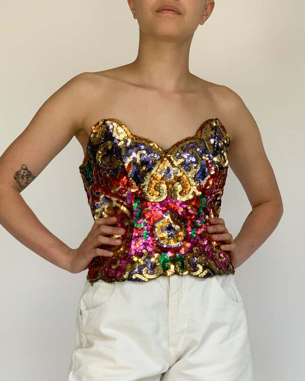 Colorful Sequined Bodice (S) | Garmentory