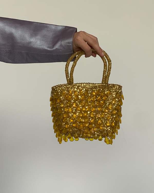 Rhinestone Handbag - Gold | Garmentory
