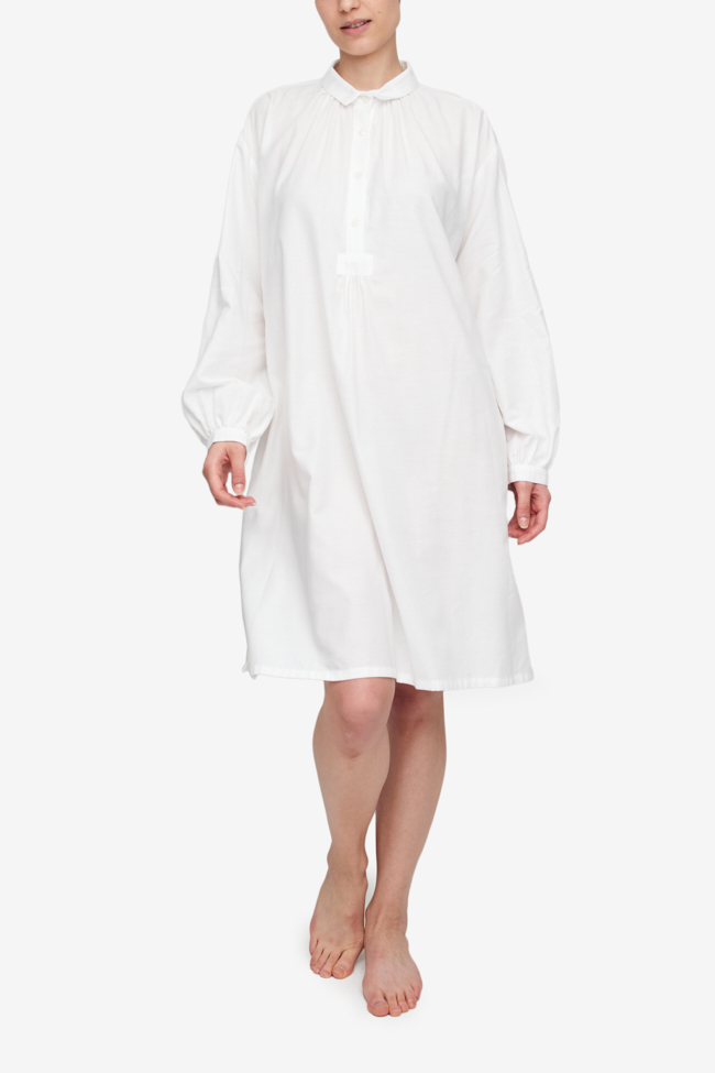 The Sleep Shirt Soft Cotton Martine Nightshirt - White | Garmentory