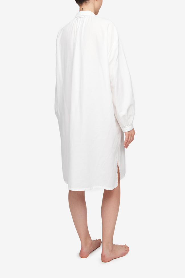 The Sleep Shirt Soft Cotton Martine Nightshirt - White | Garmentory