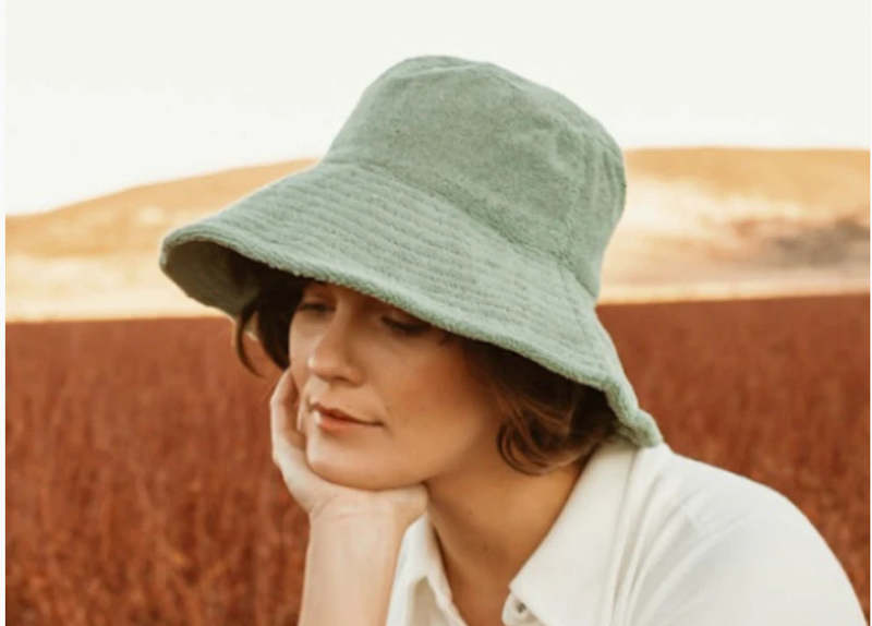 Freya Terry Pampas Bucket Hat - Sage | Garmentory