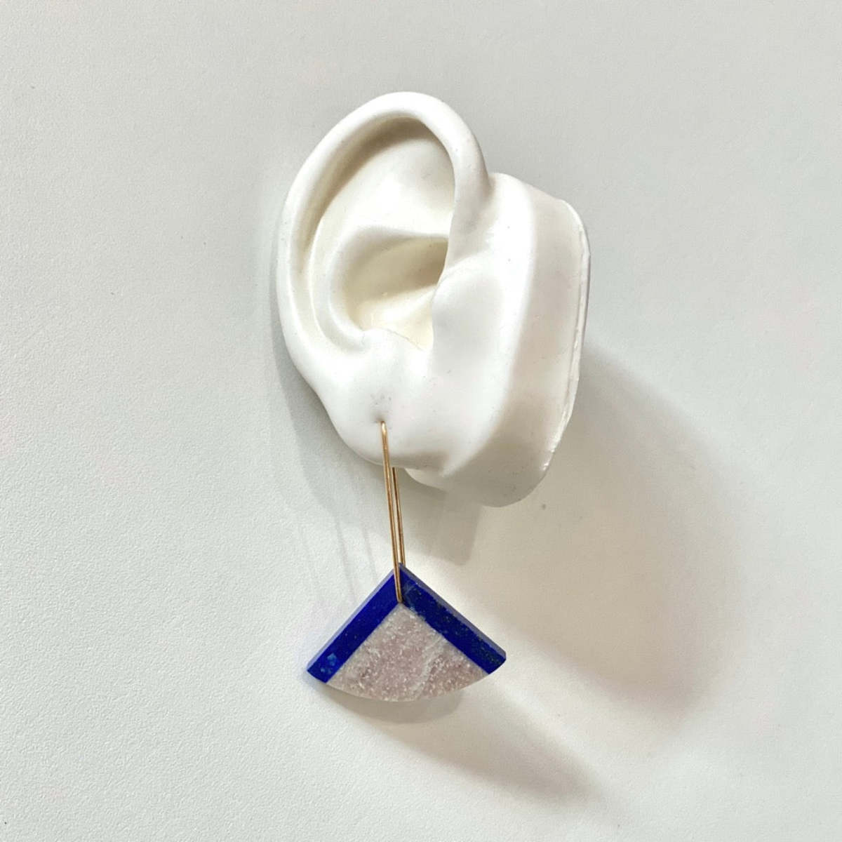 ALISON JEAN COLE Triangle Stone Earrings - Lapis/Sandstone | Garmentory