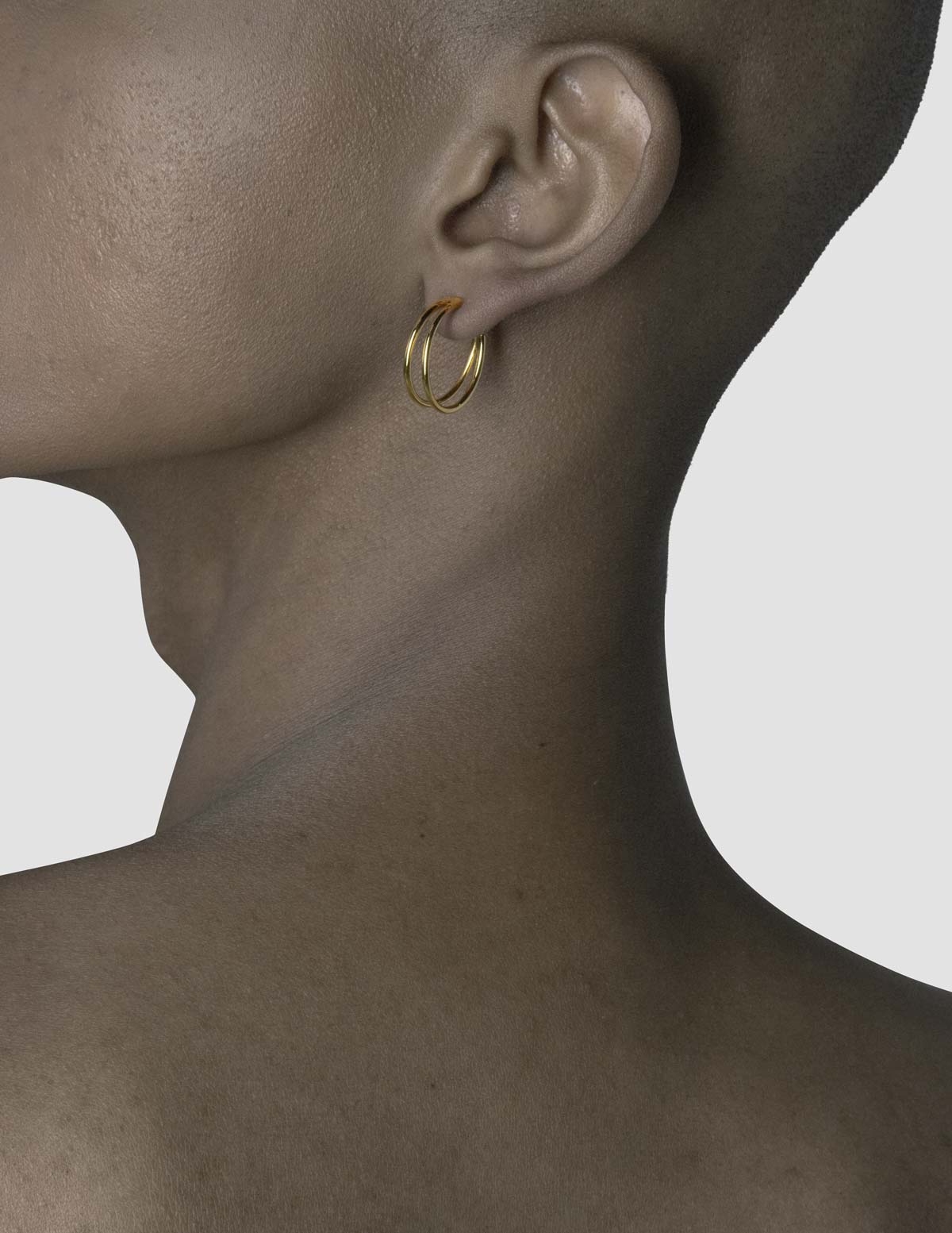 LES SOLIDES double round hoops pair - gold | Garmentory