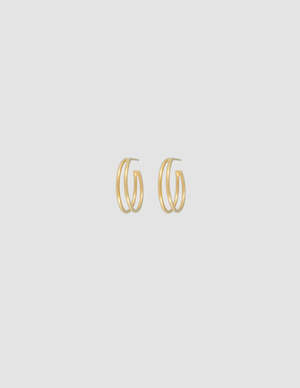 LES SOLIDES double round hoops pair - gold | Garmentory