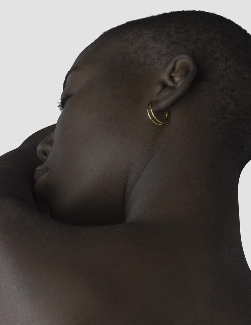 LES SOLIDES double round hoops pair - gold | Garmentory