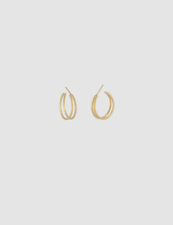 LES SOLIDES double round hoops pair - gold | Garmentory