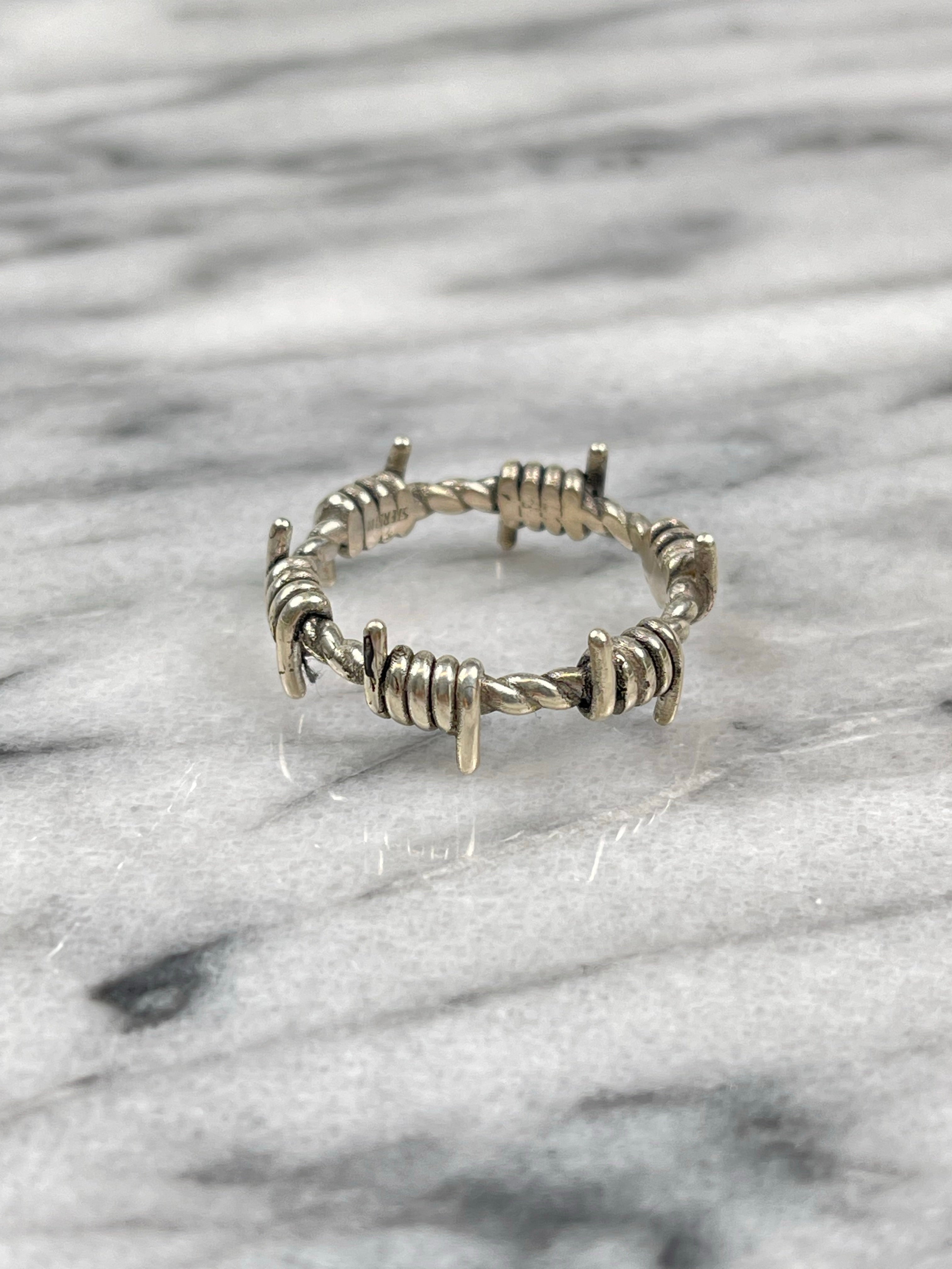 The Silver Stone BARBED WIRE RING | Garmentory