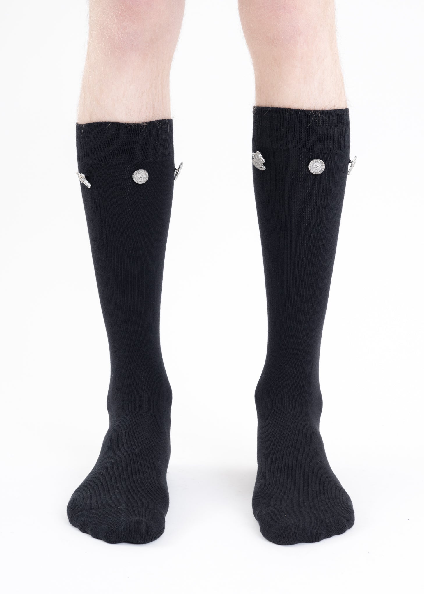 C2H4 Emblem Button Socks - Black | Garmentory