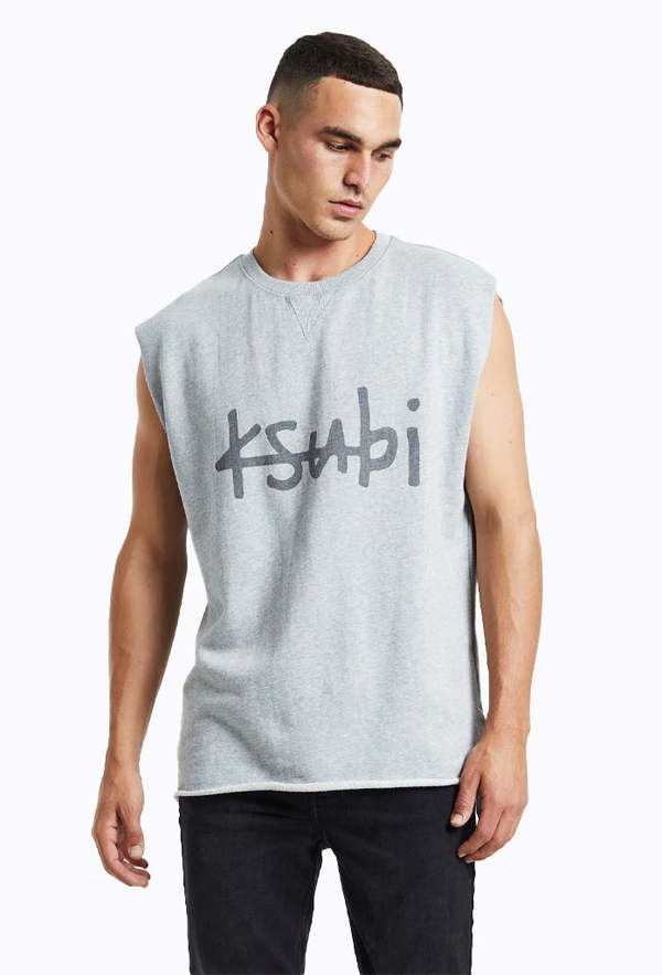 Ksubi 1999 Fleece Cut Off Vest - Grey Marl | Garmentory