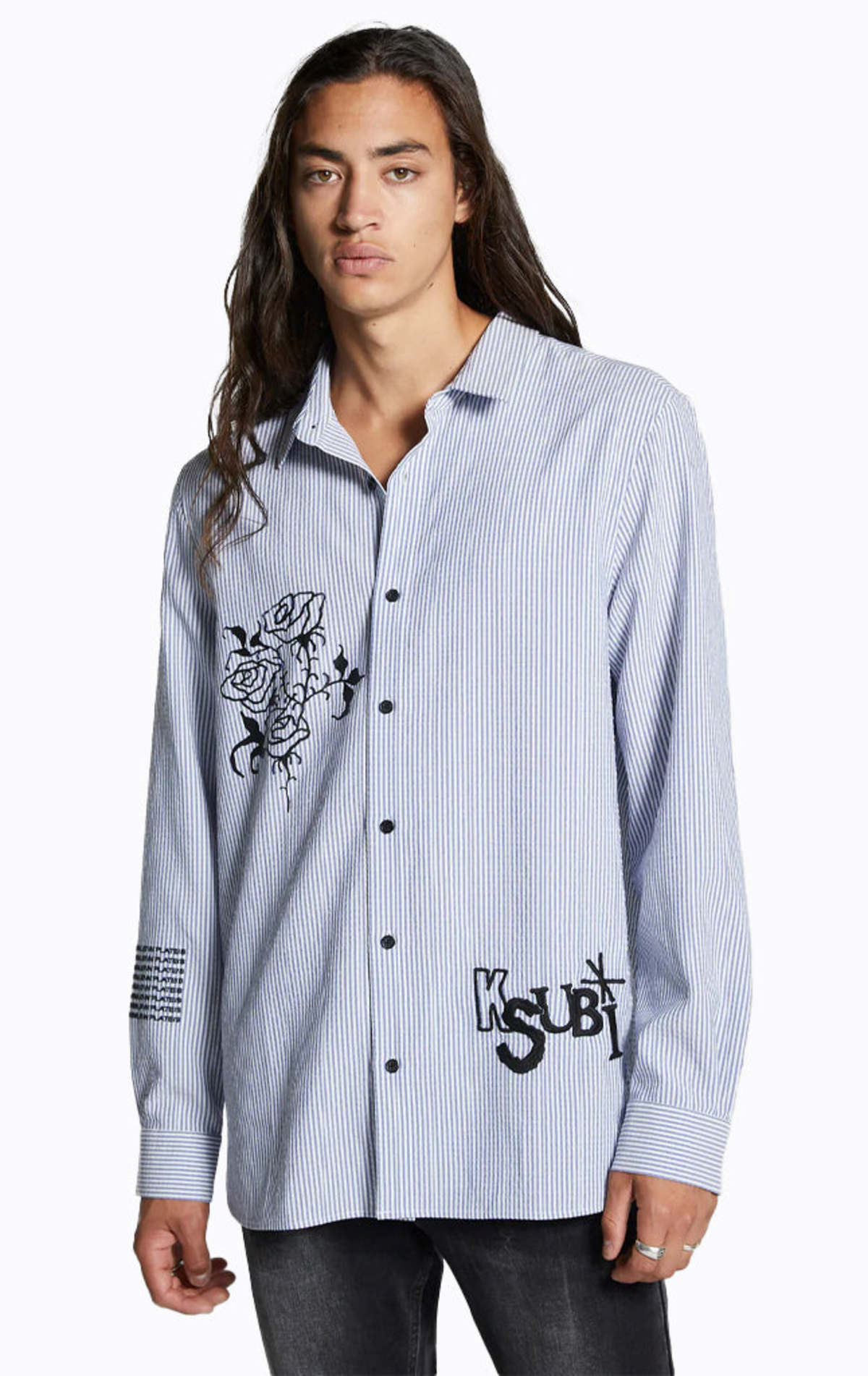 Ksubi Rose Voltage LS Shirt - Blue Stripe | Garmentory
