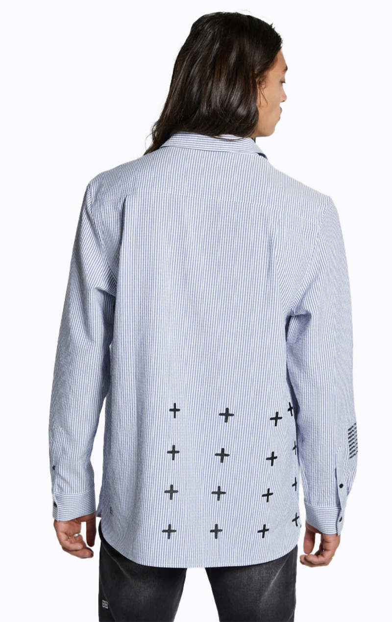 Ksubi Rose Voltage LS Shirt - Blue Stripe | Garmentory