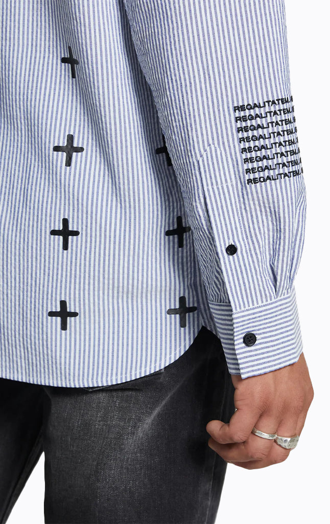 Ksubi Rose Voltage LS Shirt - Blue Stripe | Garmentory