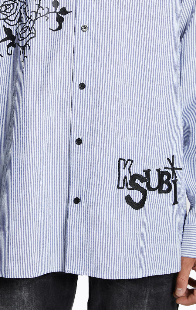 Ksubi Rose Voltage LS Shirt - Blue Stripe | Garmentory