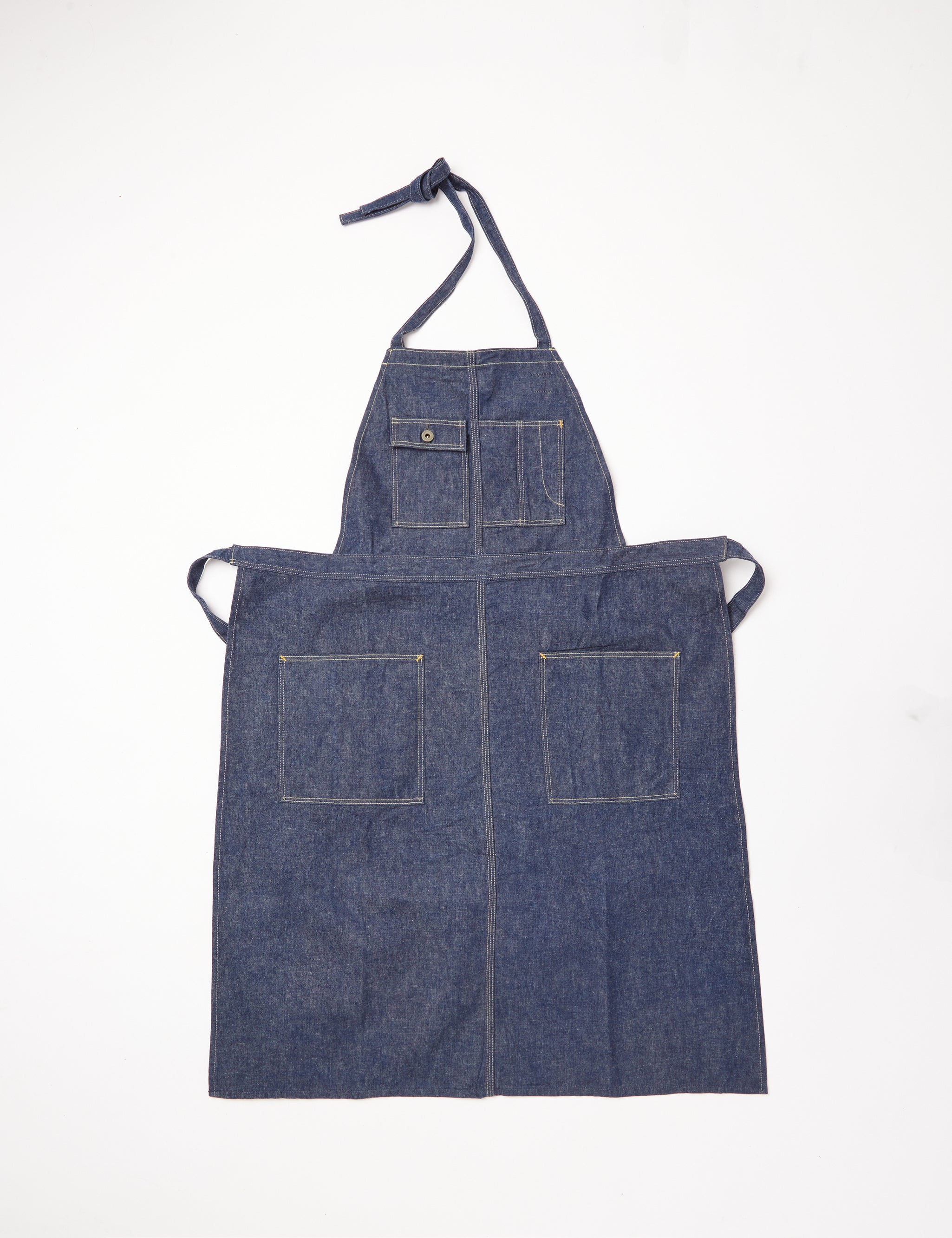 orSlow Unisex Denim Overall Apron - One Wash Blue | Garmentory
