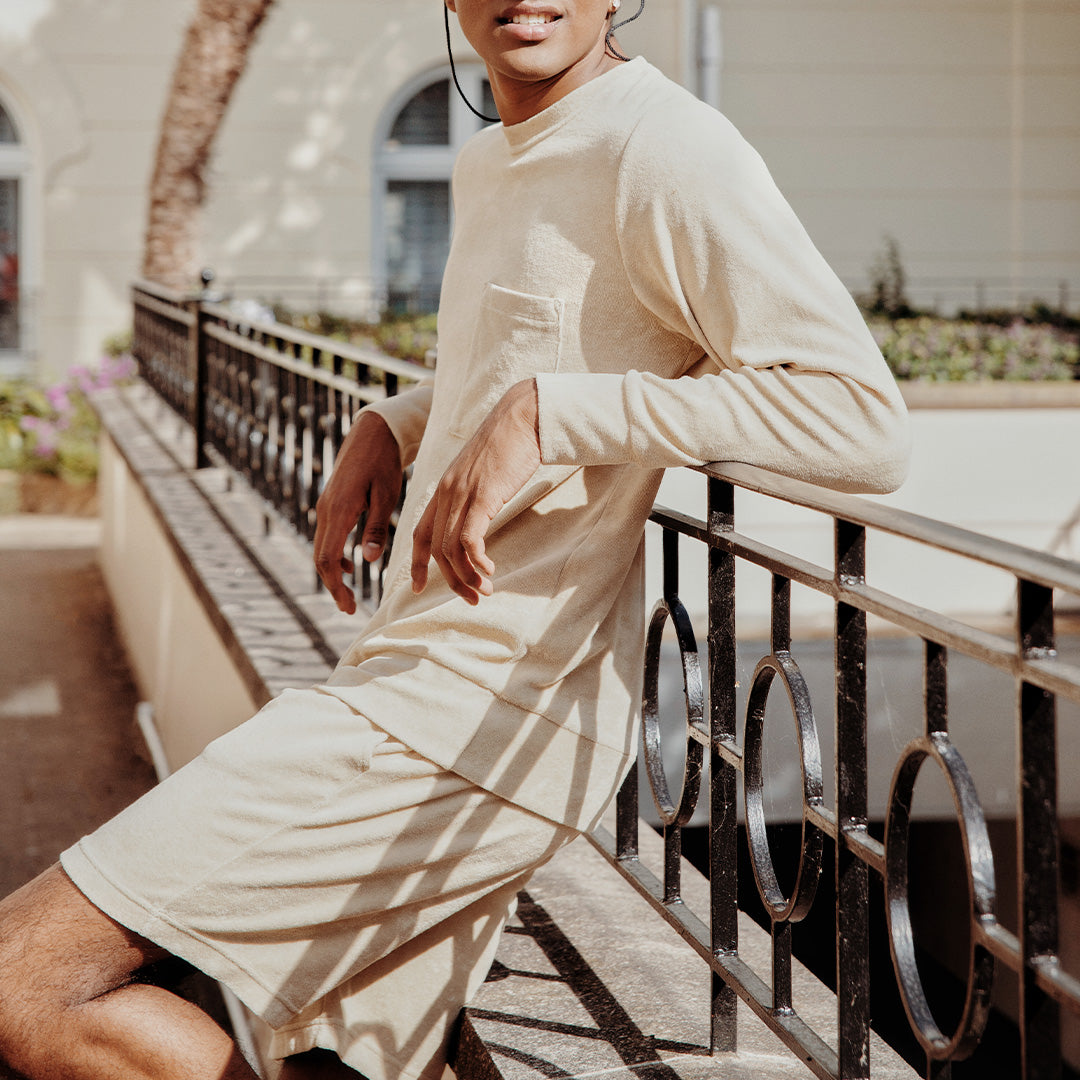 Universal Works Terry Beach Short - Sand | Garmentory