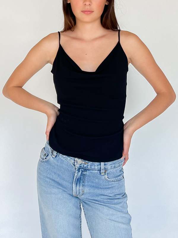 Draped Backless Tank - Black | Garmentory