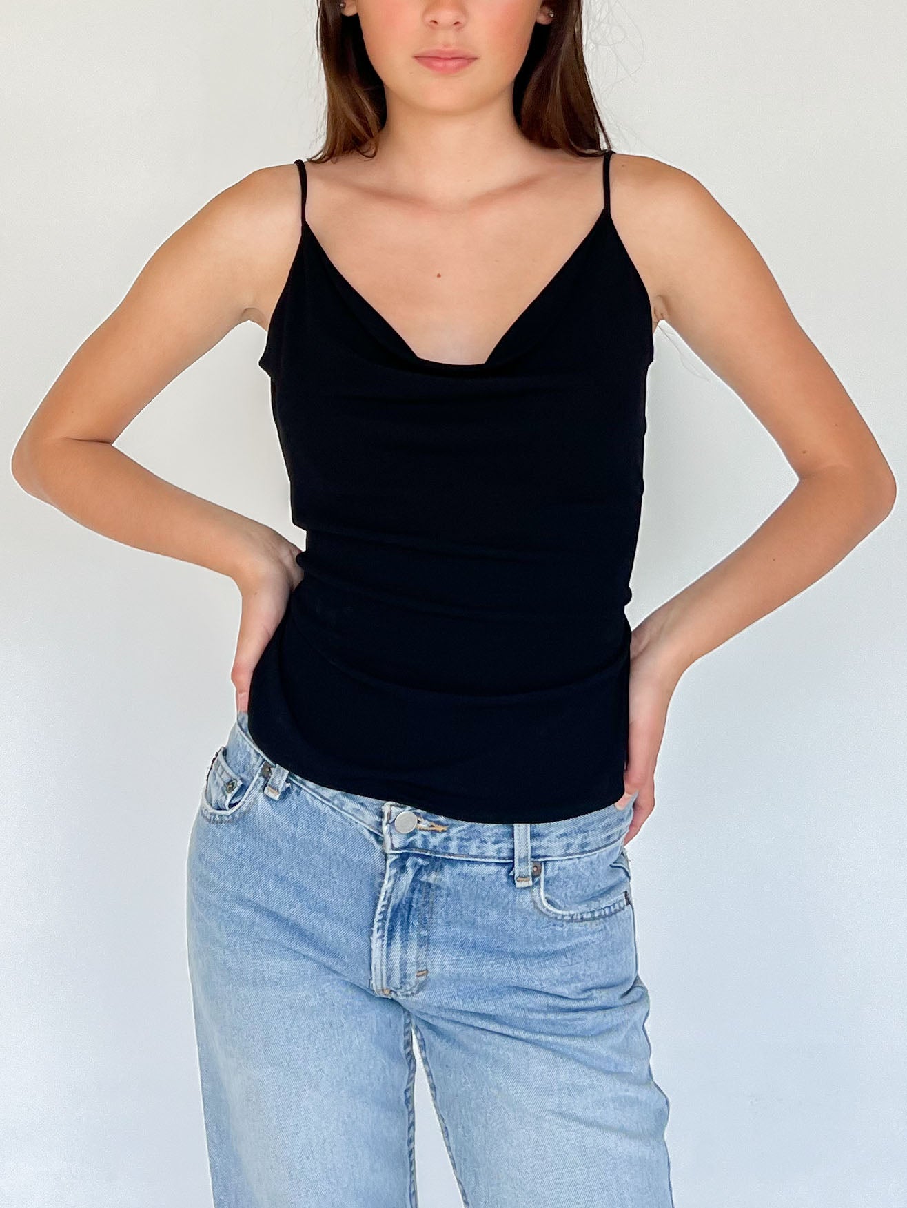Draped Backless Tank - Black | Garmentory